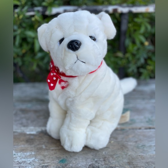 Toys | Dan Dee White Plush Puppy Dog Stuffed Animal | Poshmark